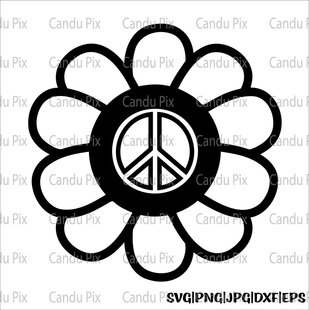 Peace Flower Svg, Peace Love Svg, Peace Flower Png, Peace Love Png ...