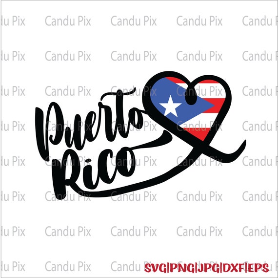 Puerto Rico Svg Heart Flag Svg Puerto Rico Png Heart Flag - Etsy