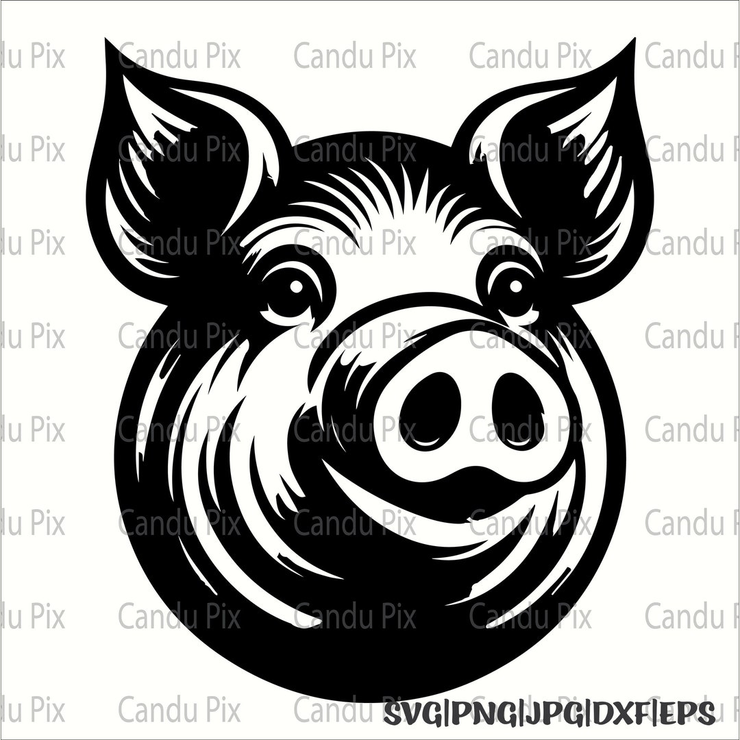 Happy Pig Head Svg, Happy Pig Head Png - Etsy