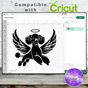 Poodle Angel Svg, Poodle Angel Png, Pet Portrait Svg, Dog Memorial ...