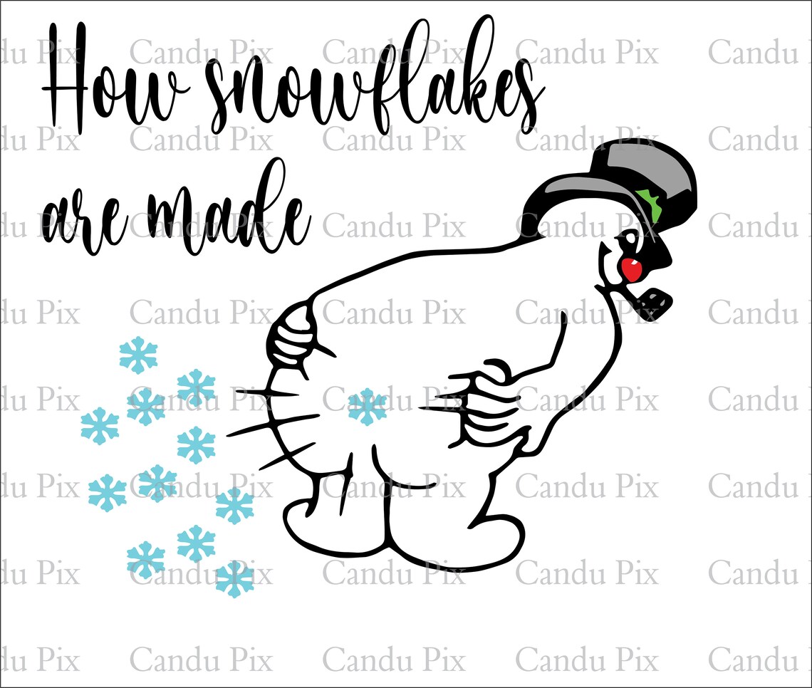 Snowman How Snowflakes Are Made SVG & PNG Eps Dxf Jpg - Etsy