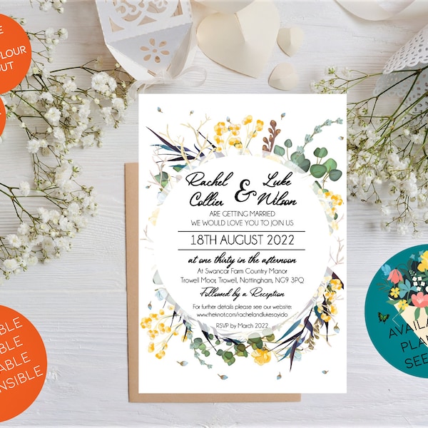 Recycled Wedding Invitation - Etsy UK