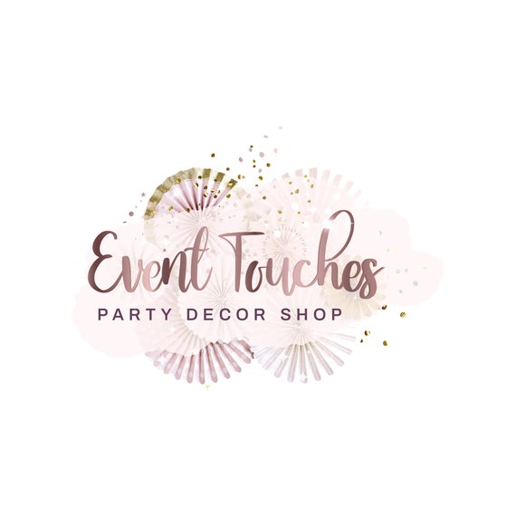 Party Logo Design Party Decor Logo Premade Event Logo Rose | Etsy