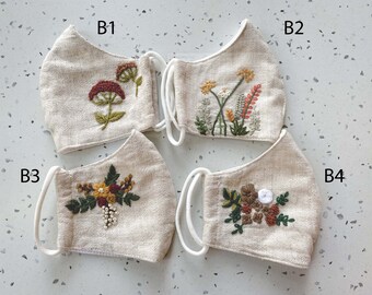 Embroidery Face Mask - Etsy