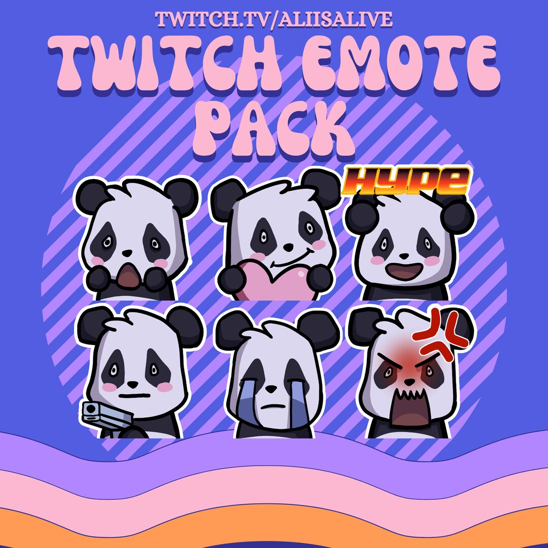 Kawaii Panda Emote Pack/ Twitch Emote Pack/ Discord Emote Pack READY TO ...