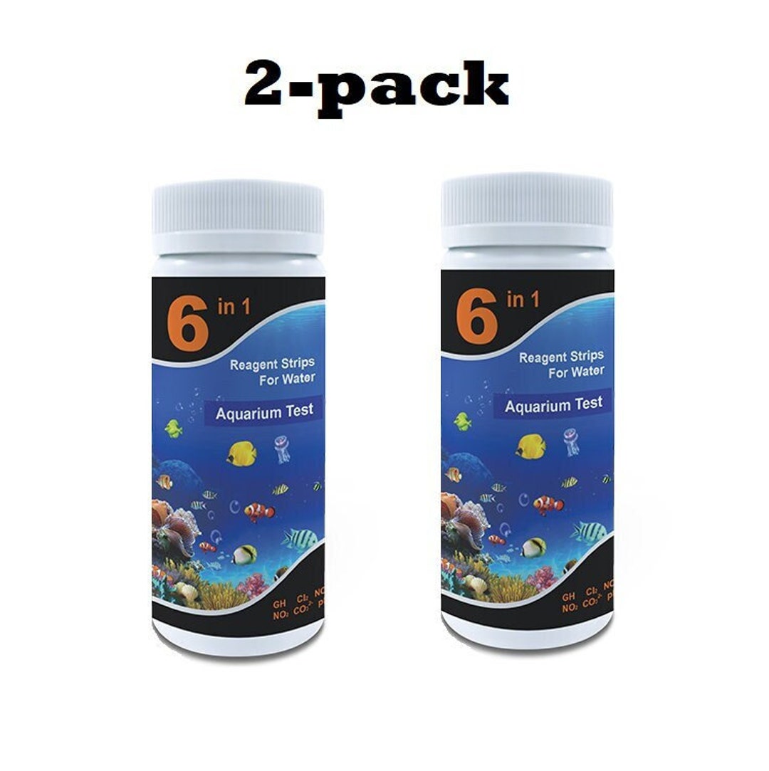 2 PACK 6-in-1 Aquarium Water Test Strips 100 Count Freshwater/saltwater ...