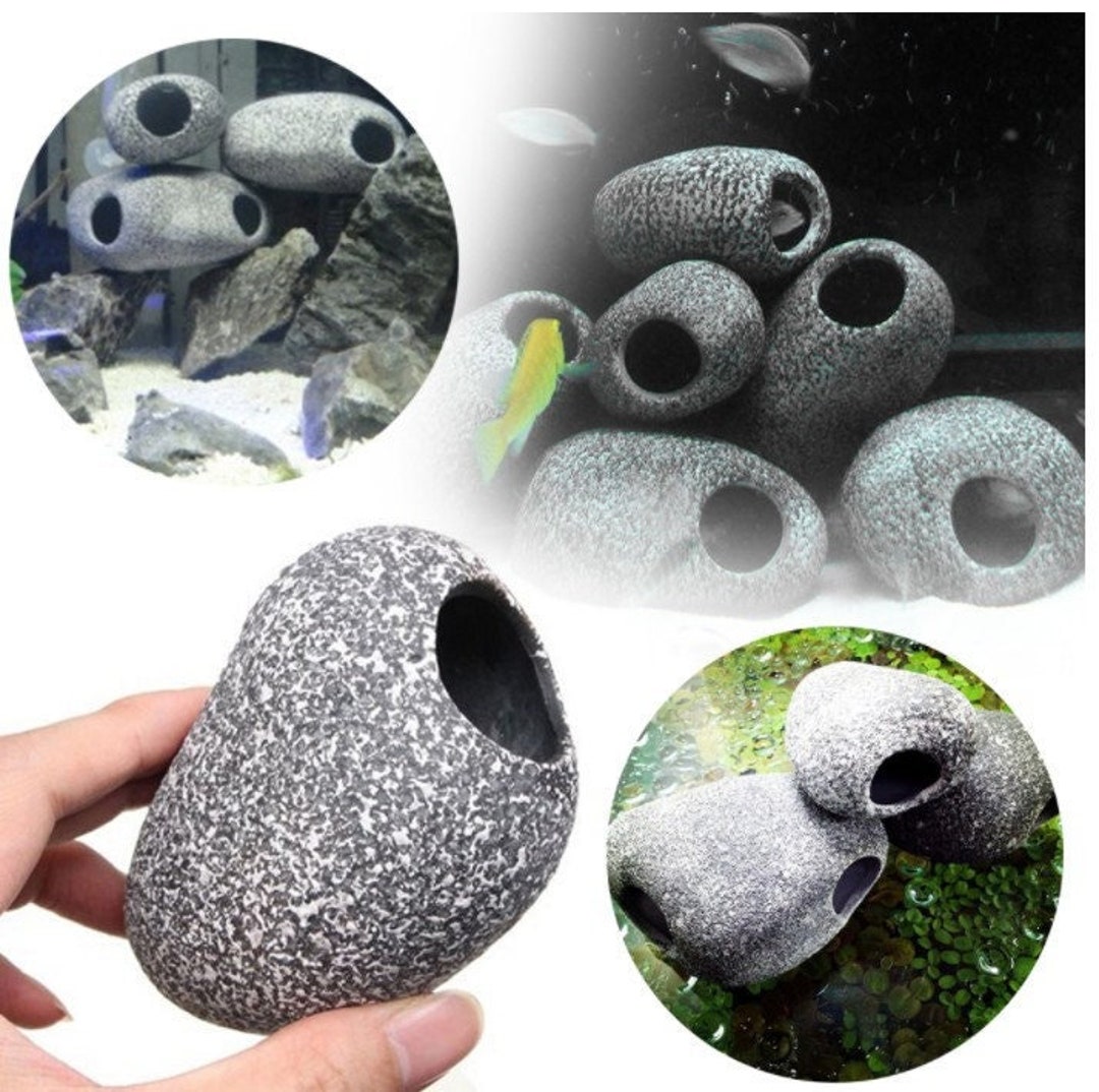 Aquarium Hideaway Cave 1-hole High Quality Ceramic Great for All Fish ...