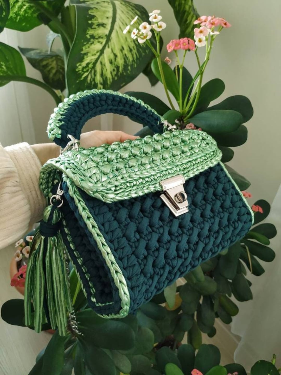 Handmade Bag, Crochet Bag for Women, Knitted Purse, Unique Designer Bag ...