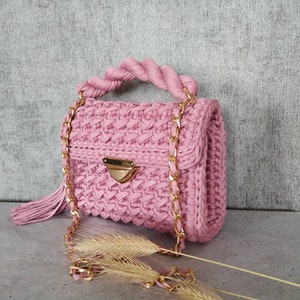 Crochet Bag, Knit Handbag, Elegant Crochet Purse, Stylish Evening Women ...