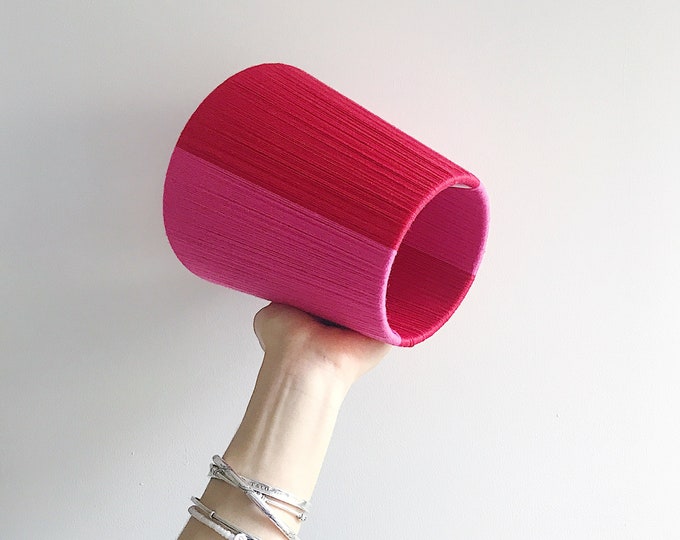 Little Tapered 6" Lampshade , 100% Cotton Yarn Handwoven Colour Block ...