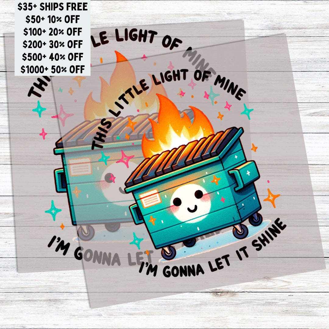 Vibrant Neon Dumpster Fire DTF Transfers - Custom Heat Transfer Gang ...