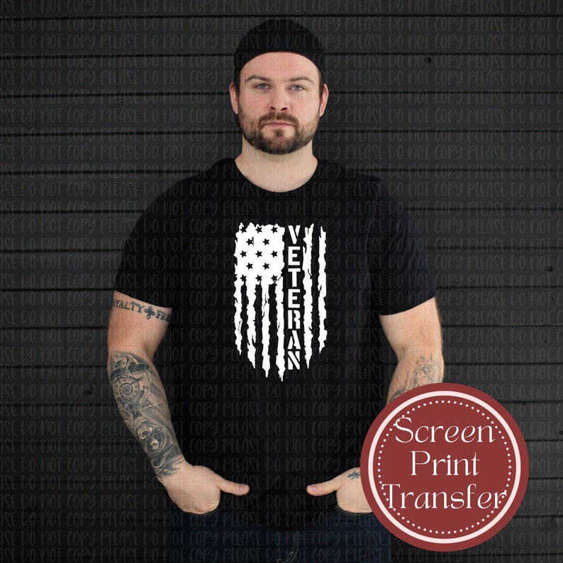 American Flag Screen Print Heat Transfer for Guys Custom - Etsy