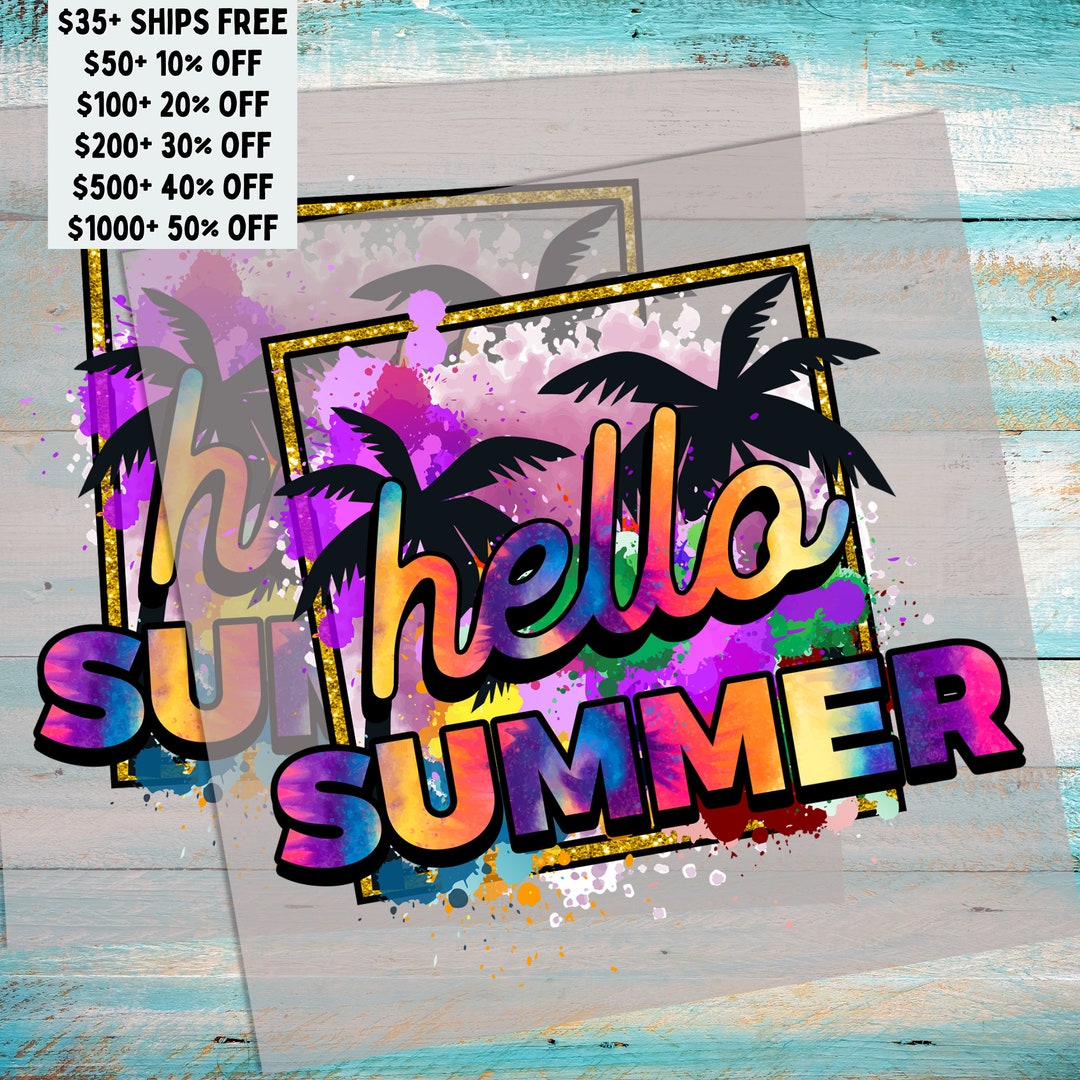Neon Splatter Paint DTF Transfer for Hello Summer Vibes - Bundle Deals ...