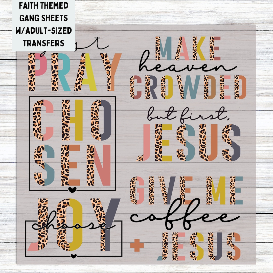 Christian Custom DTF Gang Sheets Bundle & DTF Transfer Printer Christian DTF Transfers Ready for ...