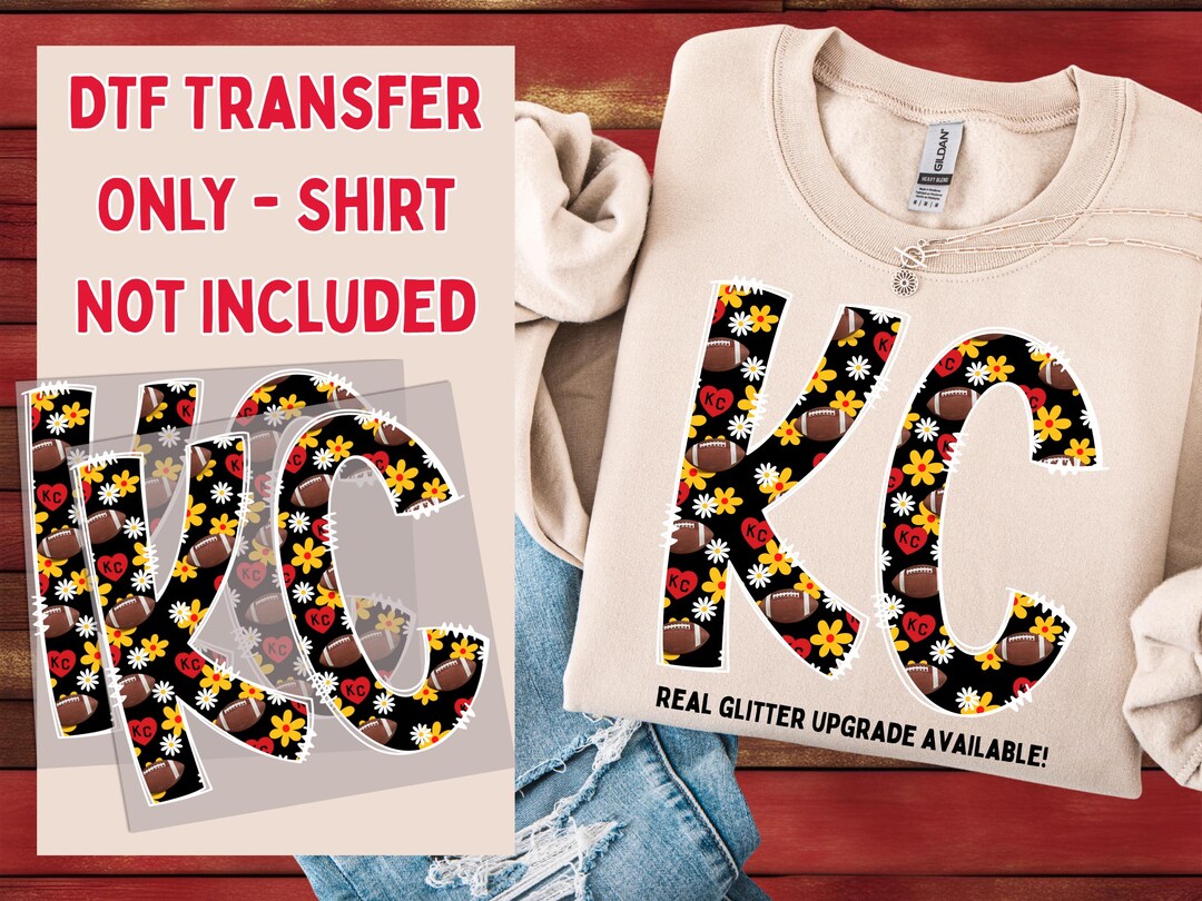 Kansas City Floral Football DTF Transfer | KC Game Day Heat Press ...
