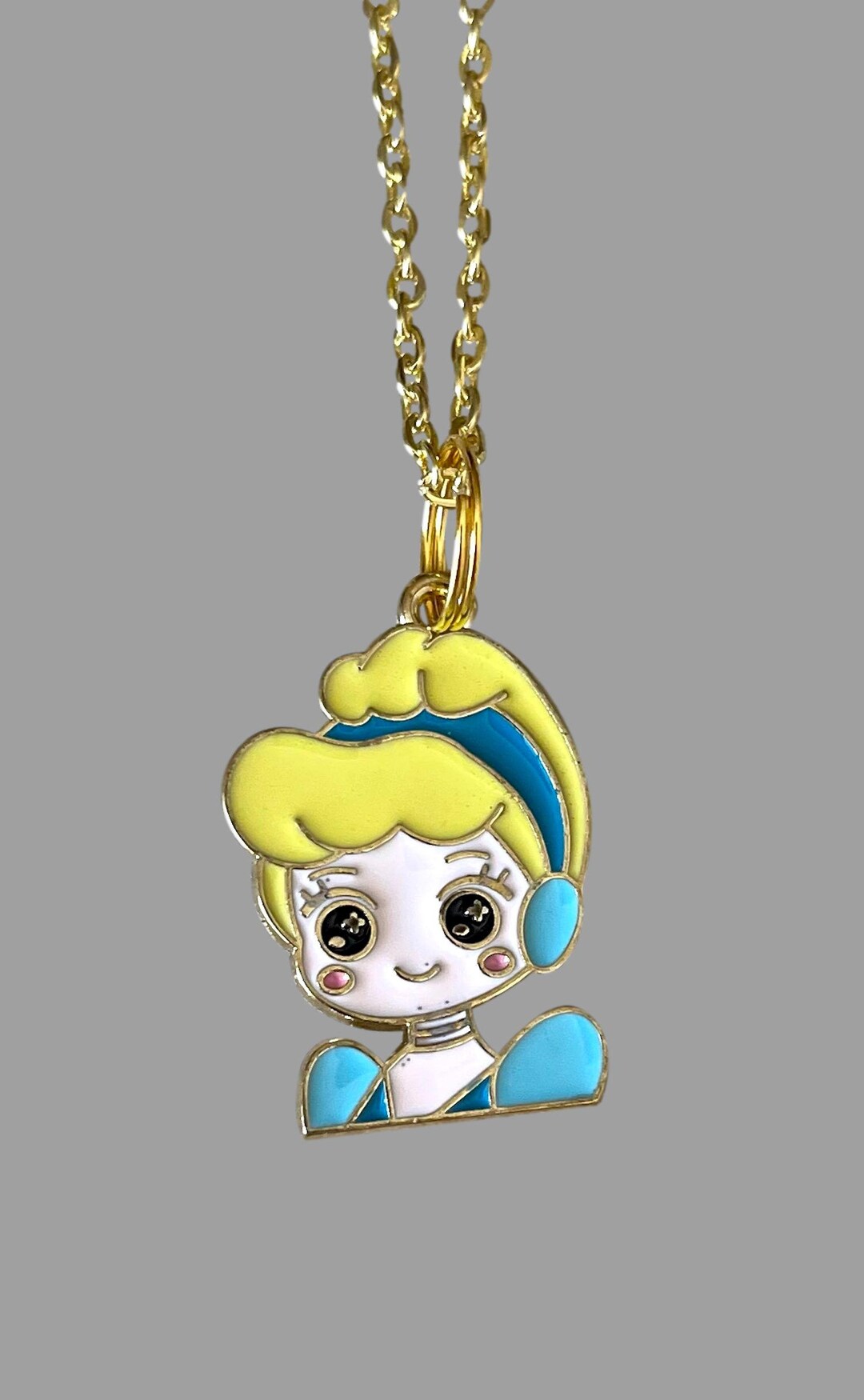 Cinderella Cartoon Princess Necklace Charm Pendant - Etsy