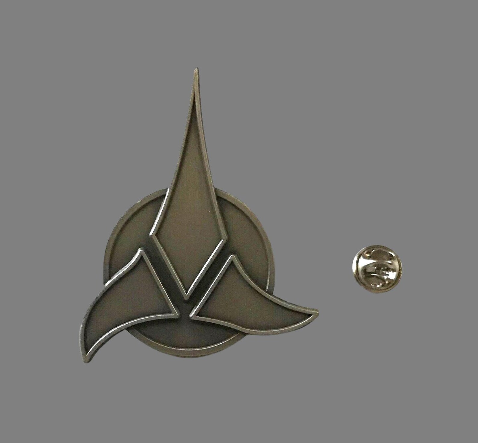 Star Trek Klingon Silver Tri Foil Logo Large Pin TNG Cosplay | Etsy