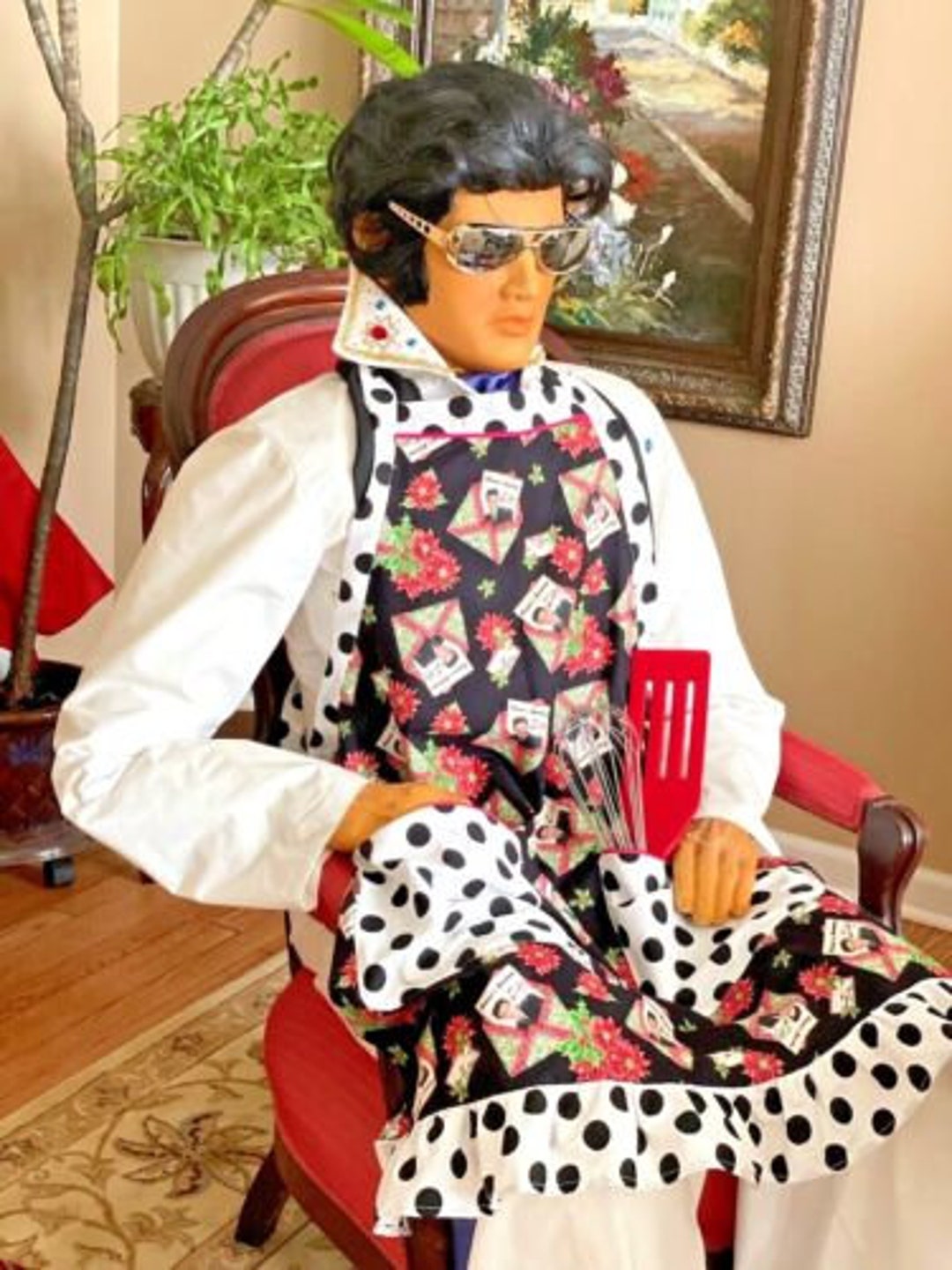 Elvis Presley Fan Christmas Holiday Grill Chef BBQ Hostess Apron - Etsy