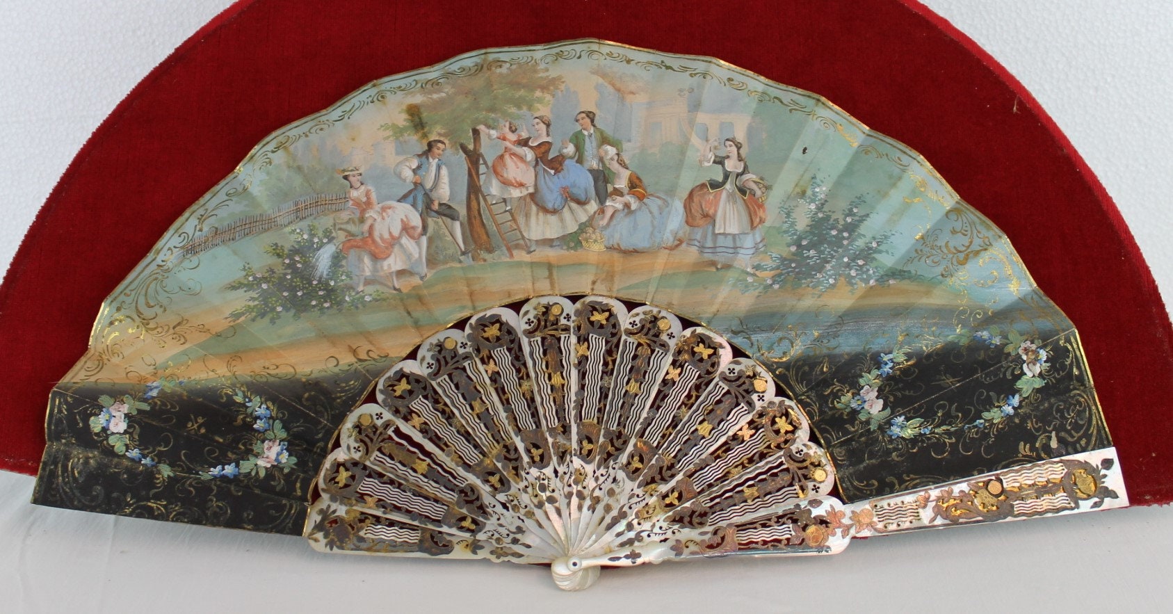 Antique Hand Painted Fans - Etsy