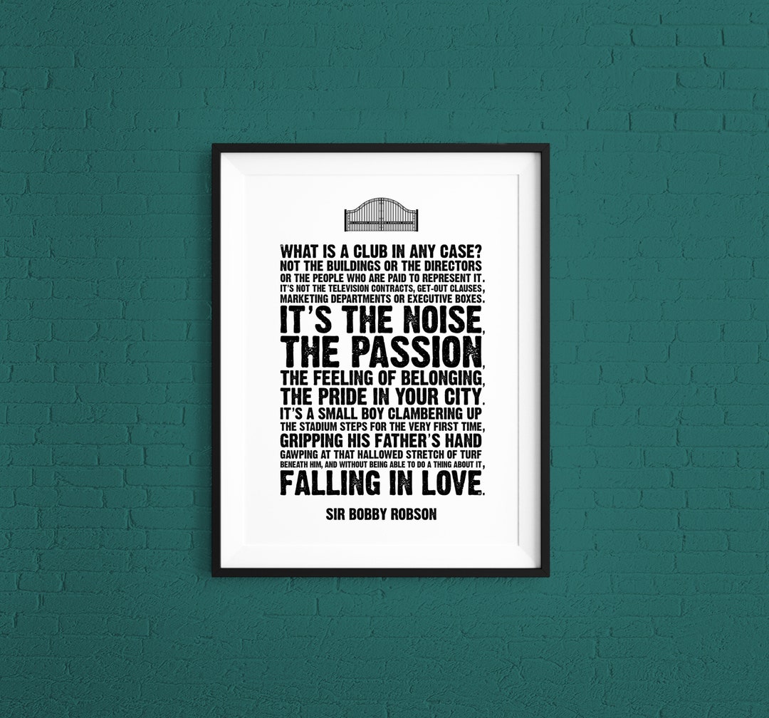 Newcastle United Sir Bobby Robson Quote Poster - Etsy