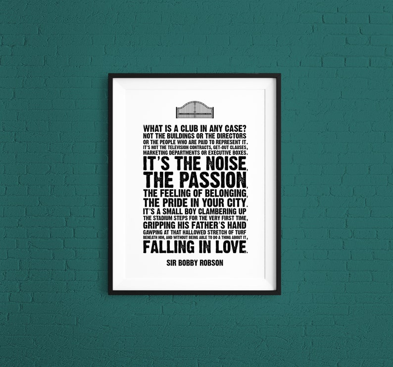 Newcastle United Sir Bobby Robson Quote Poster - Etsy UK