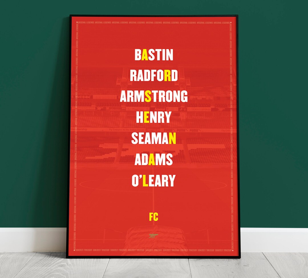 Arsenal FC Legends Poster - Etsy