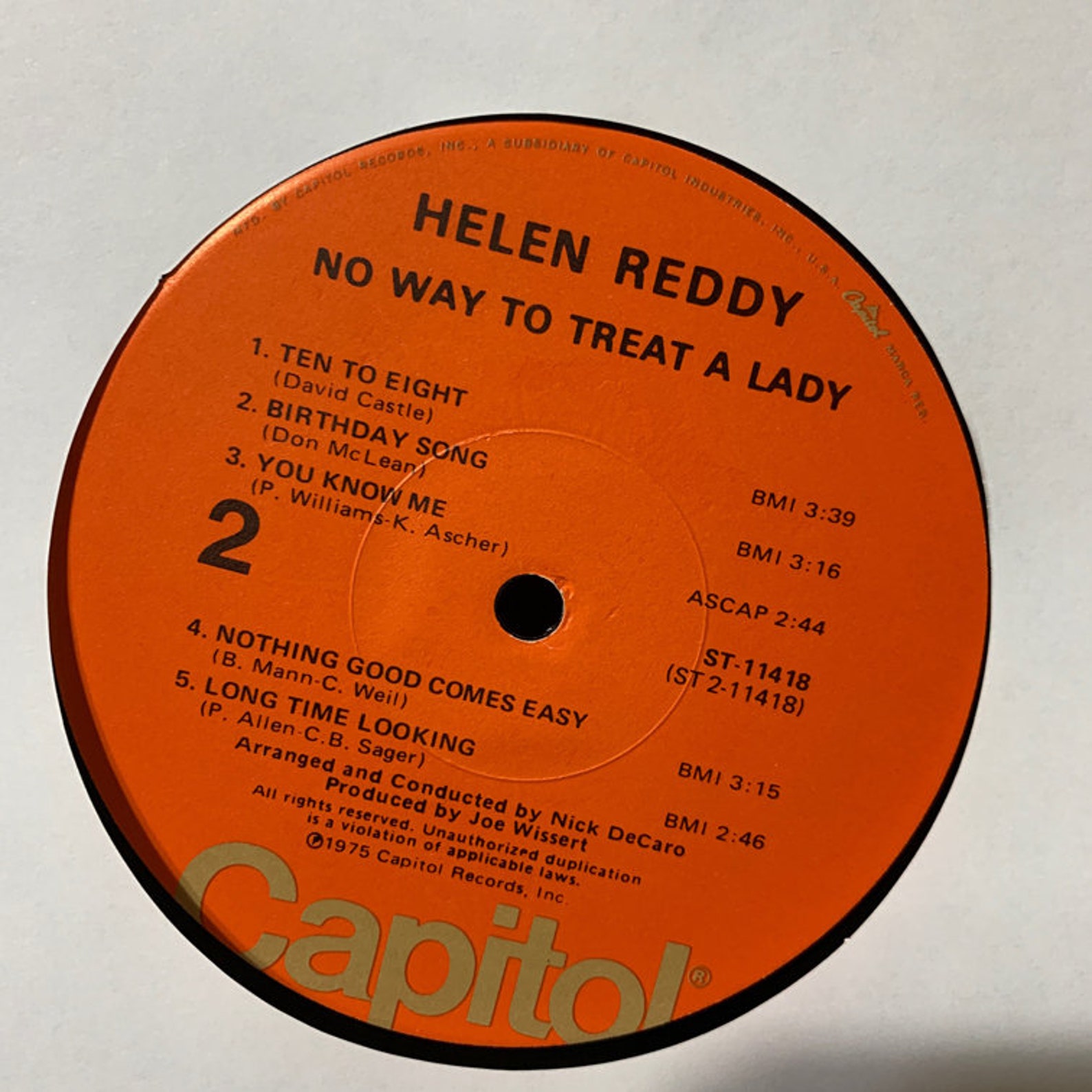 Helen Reddy No Way To Treat A Lady Vintage Vinyl Record Etsy