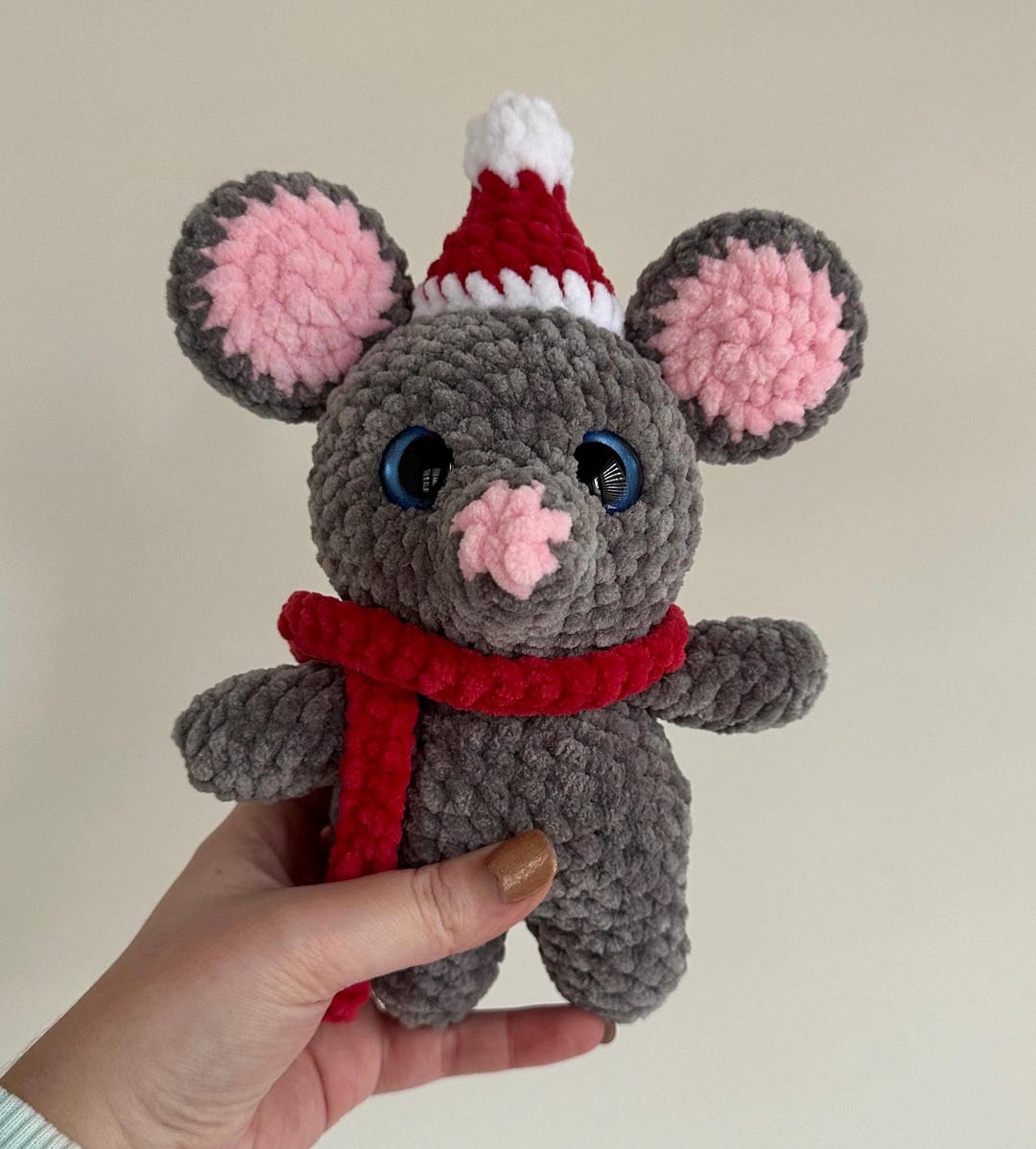 Cheeky Christmas Mouse Plushie - Etsy