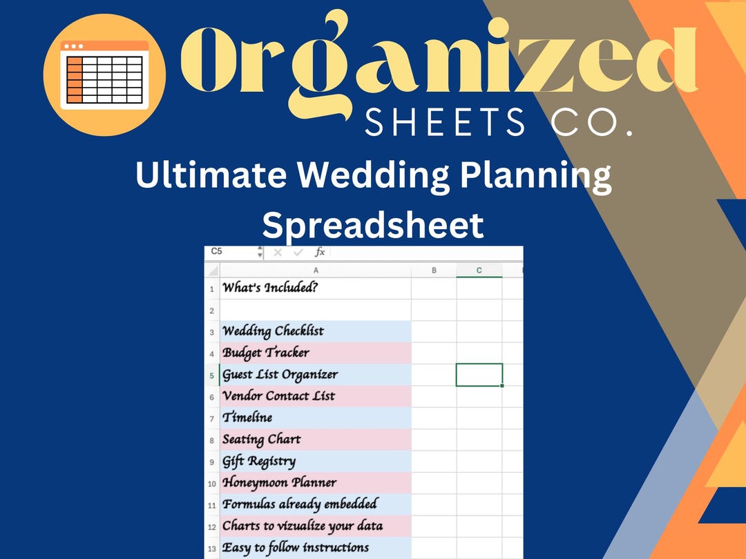 Ultimate Wedding Planning Spreadsheet | Google Sheets & Excel Template ...