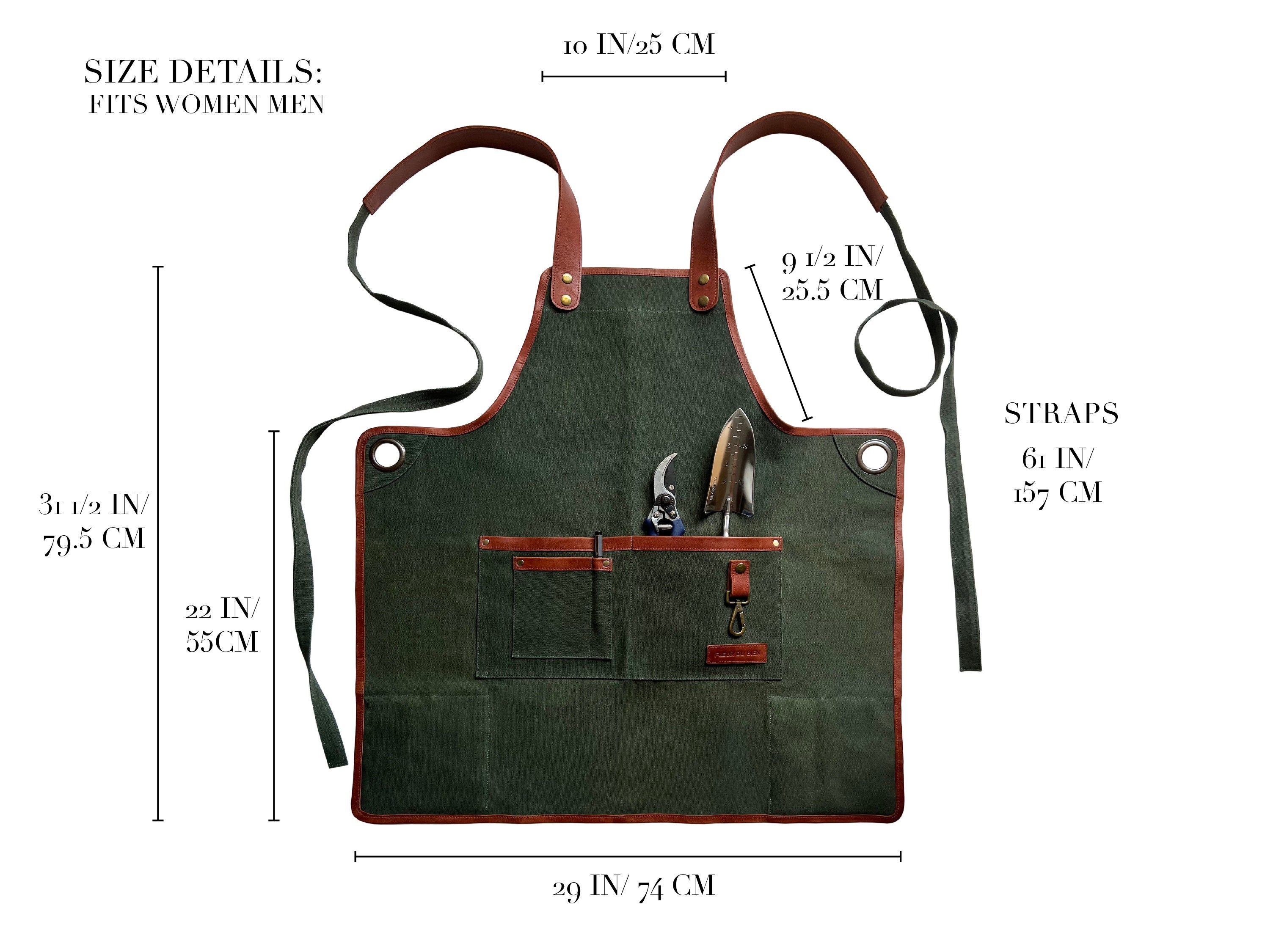 Garden Apron for Women Men, Gardening Apron With Pockets Adjustable ...