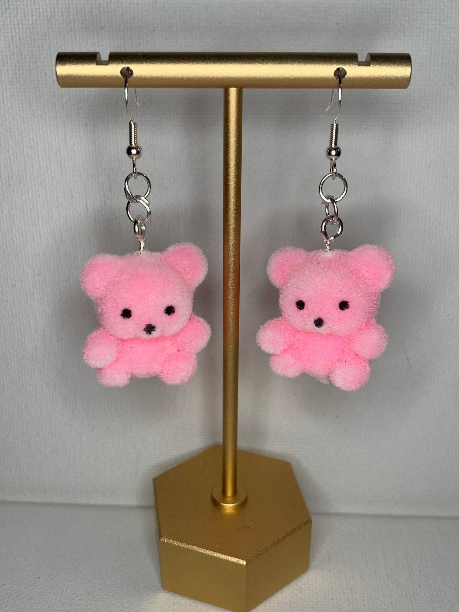 Fuzzy Teddy Bear Earrings - Etsy