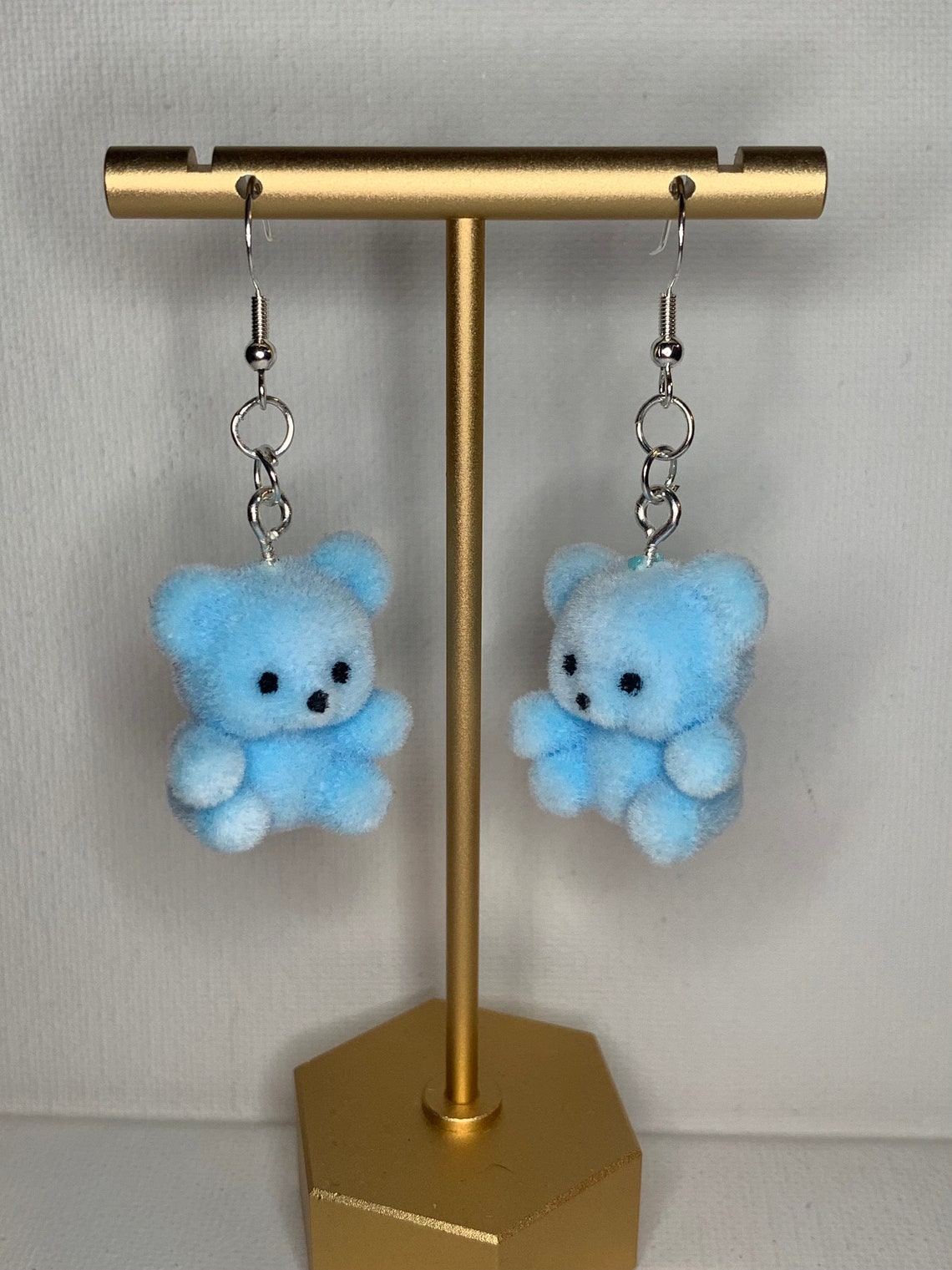Fuzzy Teddy Bear Earrings - Etsy