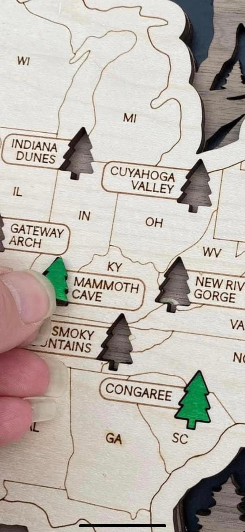 Handcrafted Wooden National Park Map: Perfect Decor Piece for Outdoor ...