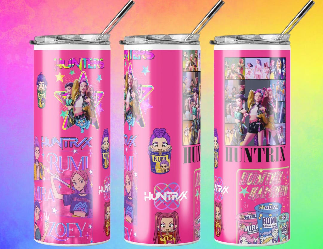 K-pop Demon Hunters 20oz Skinny Tumbler Wraps, Digital PNG| Huntrix ...