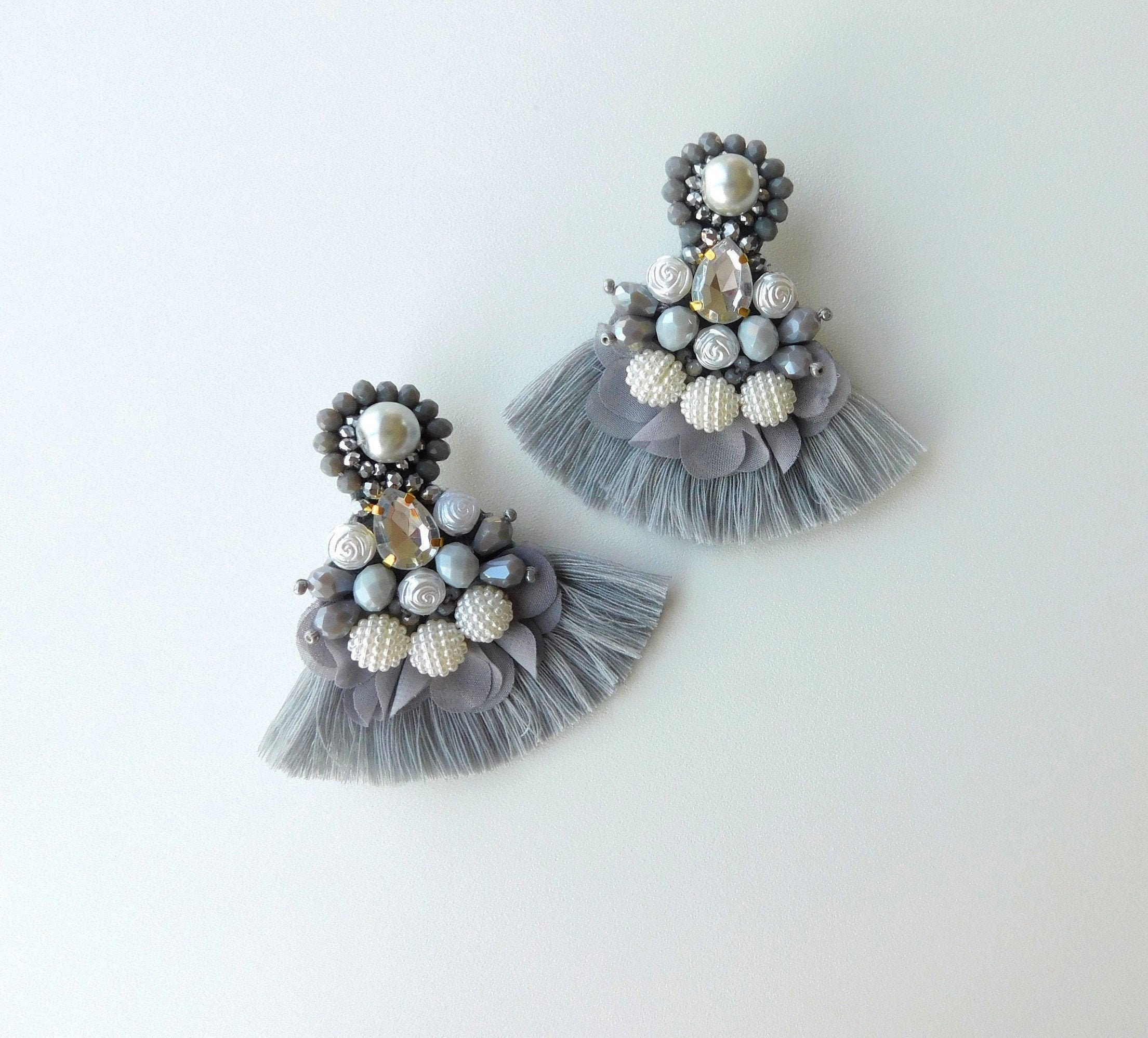 Handmade Statement Earrings Fun Earrings Wedding Guest Bold - Etsy