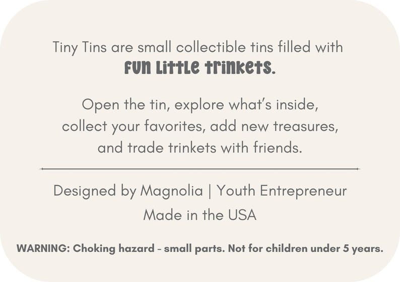 Small Collectible Trinket Tins for Kids | Sensory Play & Trading Toys ...