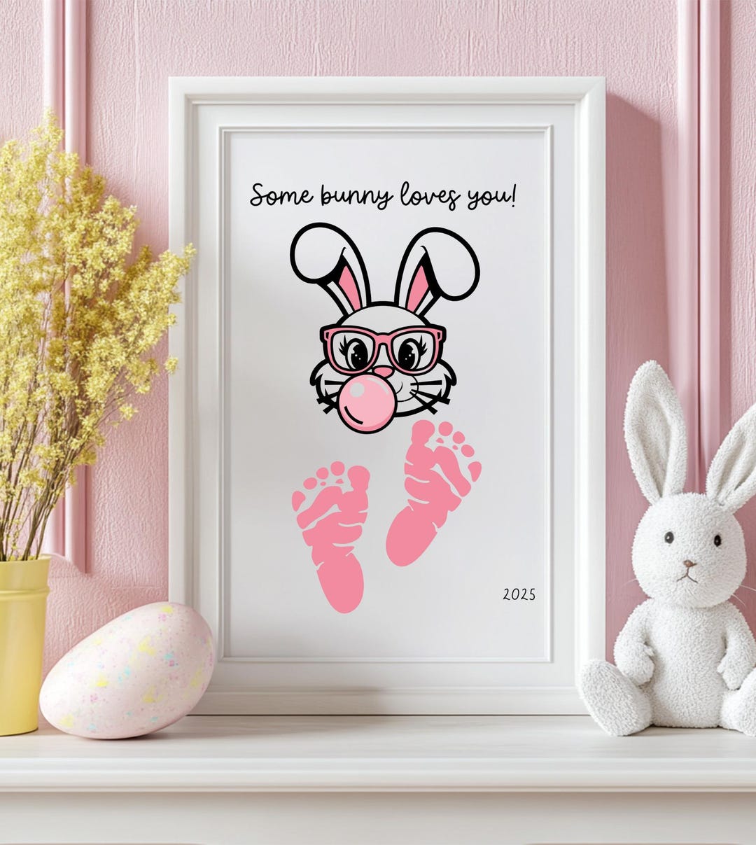 Some Bunny Loves You Footprint Keepsake|easter Digital Download|kids ...