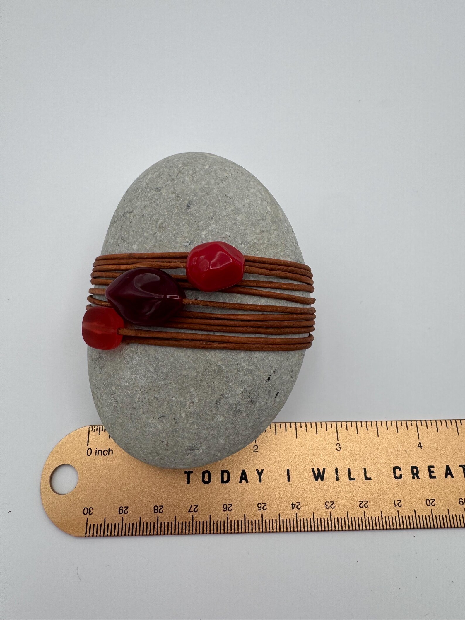 Handcrafted Leather-wrapped Stone • Natural Zen Decor - Etsy