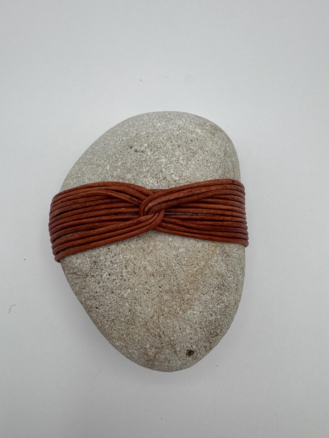 Handcrafted Leather-wrapped Stone • Rustic Zen Decor - Etsy
