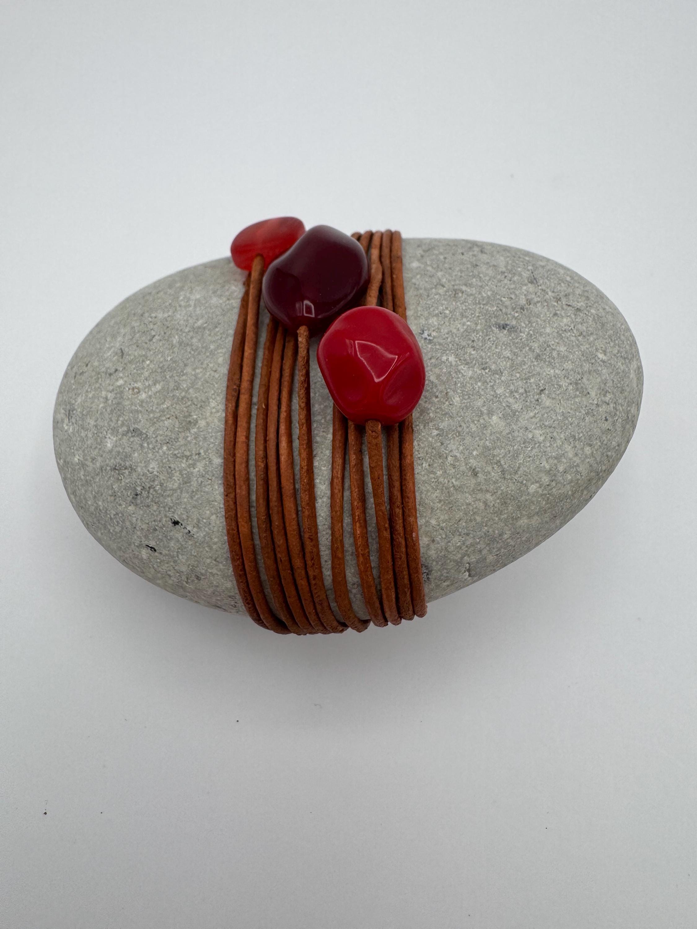 Handcrafted Leather-wrapped Stone • Natural Zen Decor - Etsy