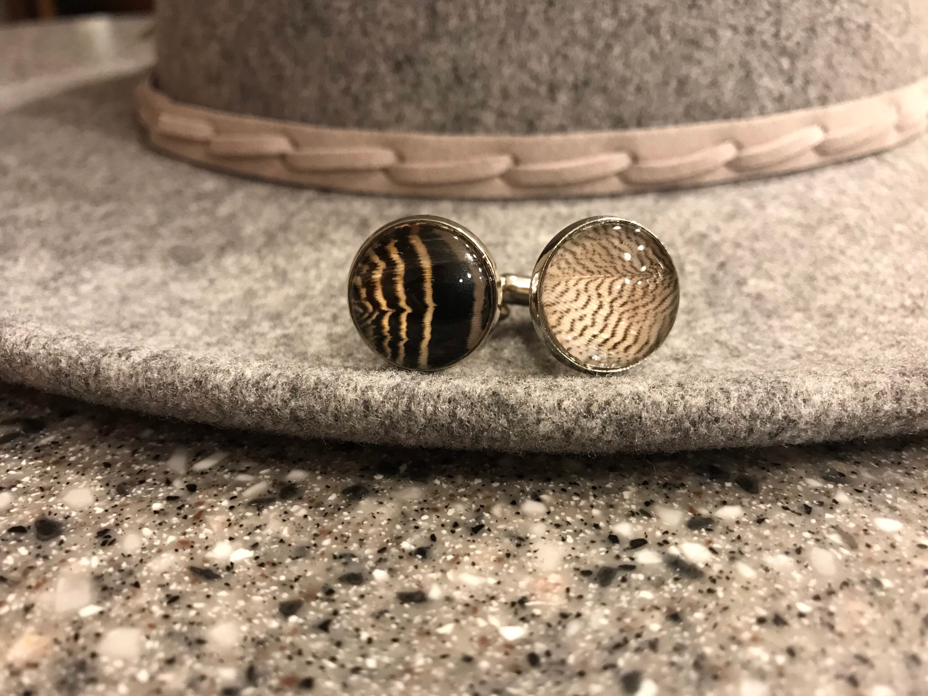 Cuff Links Handmade With Wood Duck Feather - Etsy