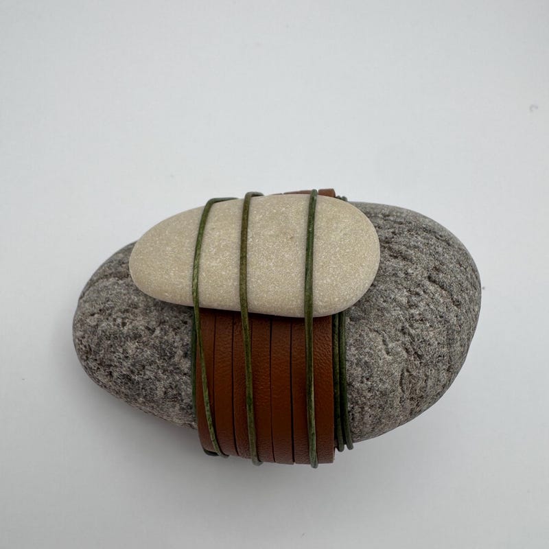Leather Wrapped Rock - Etsy