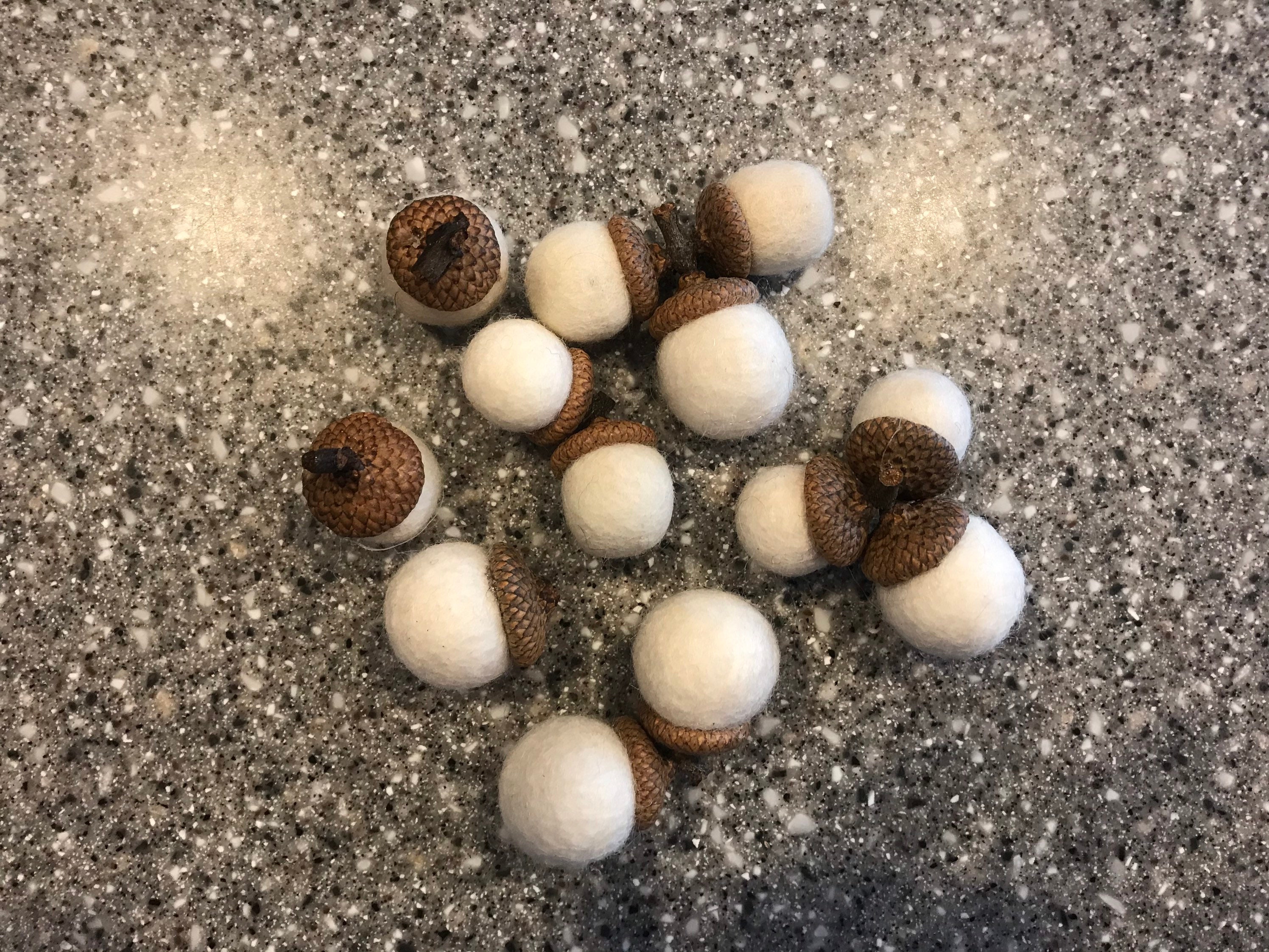 Natural felted wool acorn decoration handmade felted acorns | Etsy