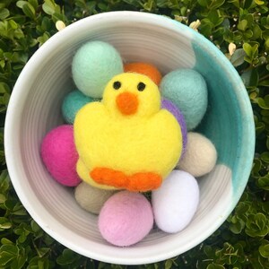 Handmade Felted Wool Chick and Eggs Felted Easter Eggs - Etsy
