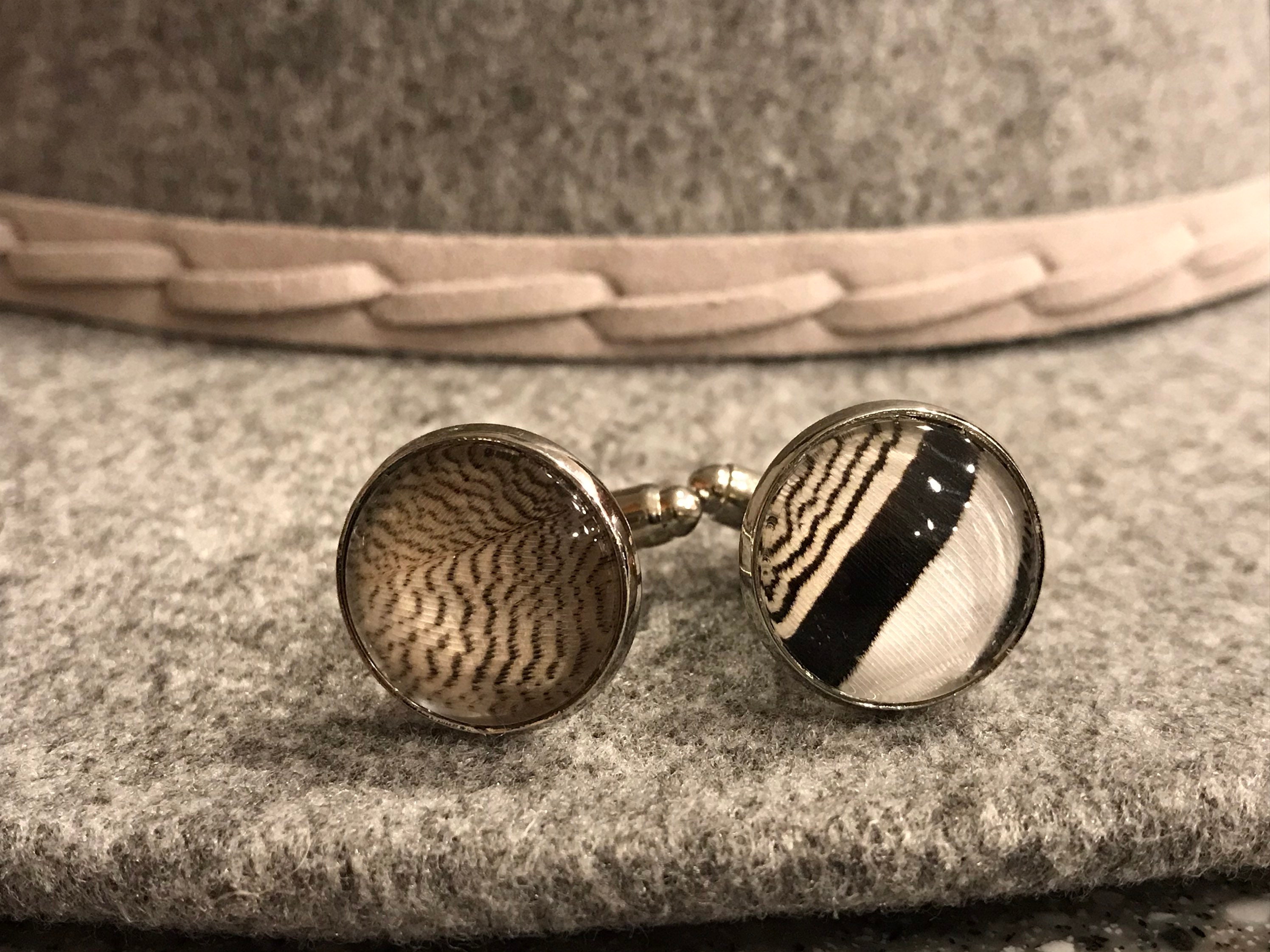 Cuff Links Handmade With Wood Duck Feather - Etsy