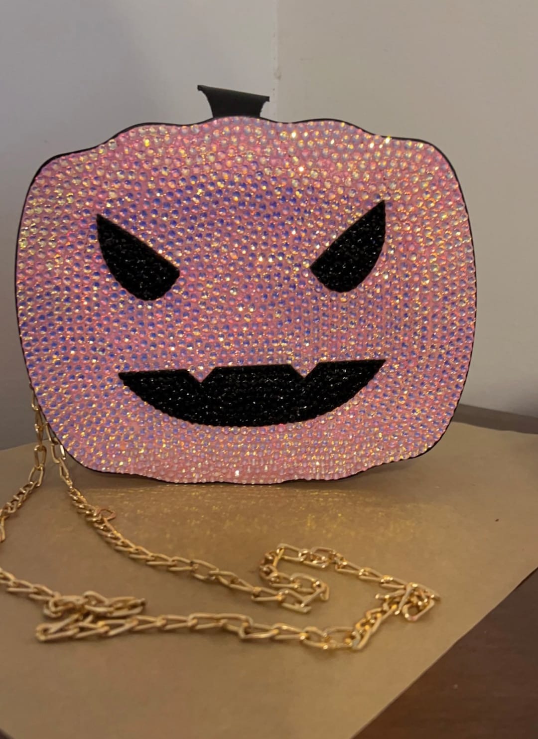 Pink Pumpkin Crossbody Rhinestone Purse. About 7.5x8.3x2.7 Inches - Etsy