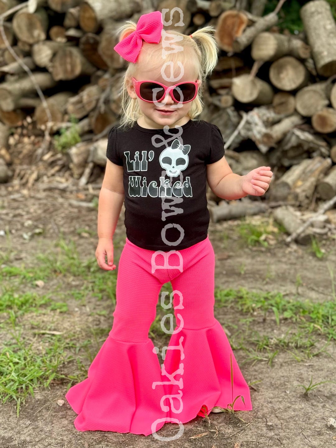 Baby Bell Bottoms, Flared Pants, Toddler Pants, Neon Pink, Bell Bottom ...