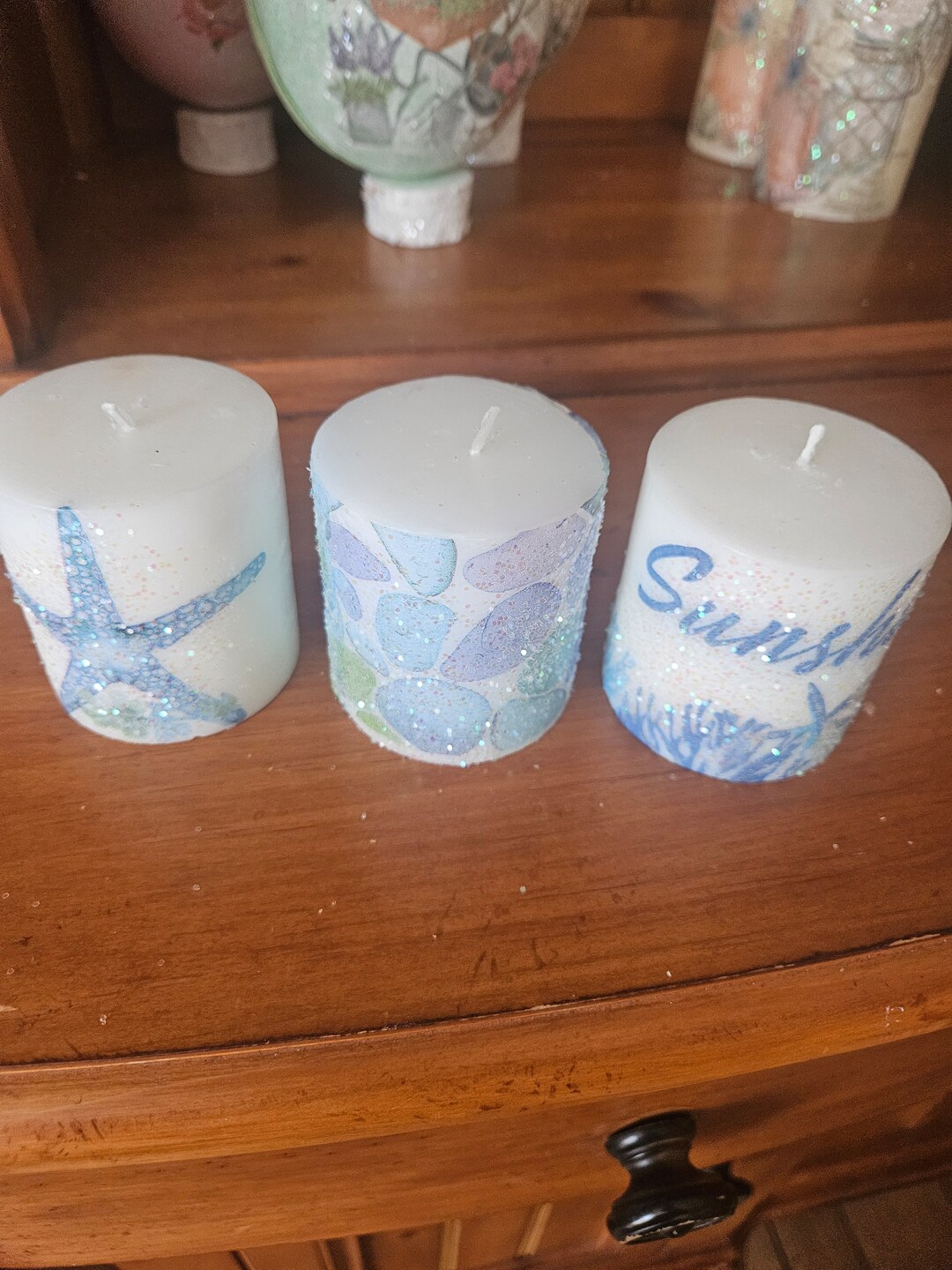 Set of 3 Nautical Candles. - Etsy