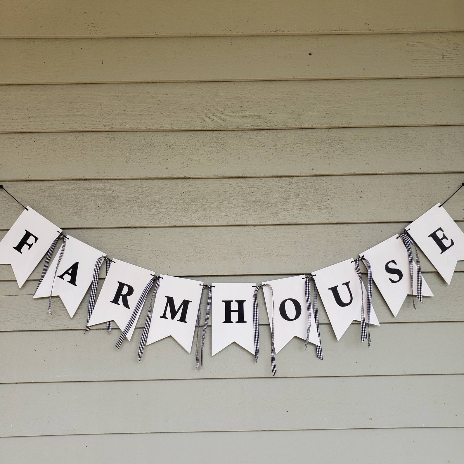 Wood Farmhouse Banner in Buffalo Plaid Decor. - Etsy