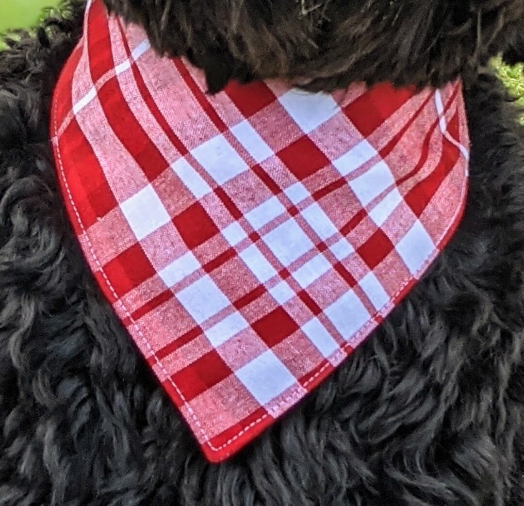 RED PLAID Dog Bandana, Valentine Dog Bandana - Etsy